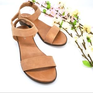 Shoes | Tan Open Toe Sandal With Small Block Heel | Poshmark